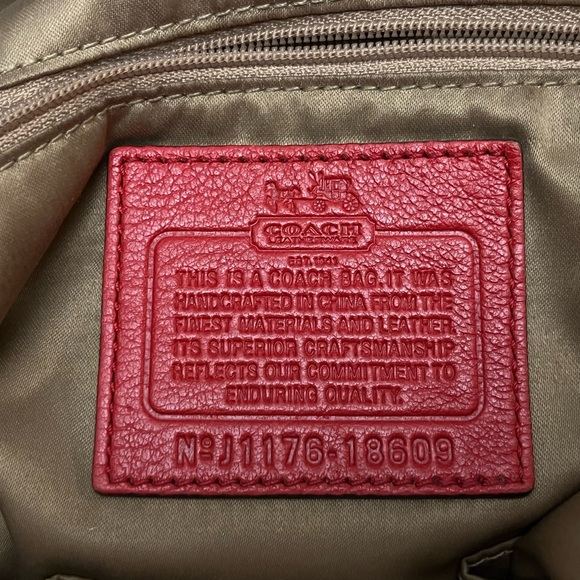 Coach | Bags | Vintage Coach Red Leather Satchel Cherry Red Madison ...